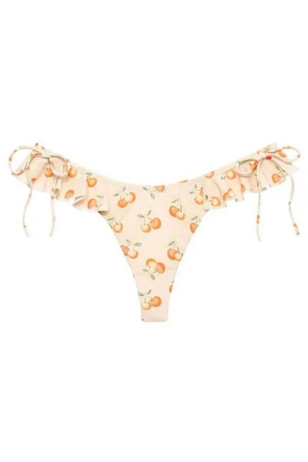 MONTCE Cherry Sherbet Uno Ruffle Bows Bikini Bottom - Red