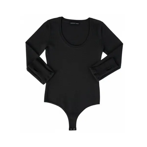 CIRCULAR PATH U Neck Long Sleeve Bodysuit