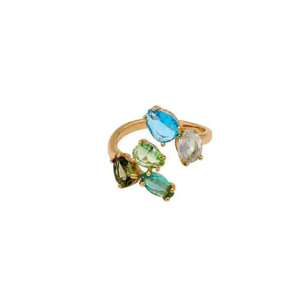 UCHI & SOTO Hanabi Mixed Stones Ring - Gold