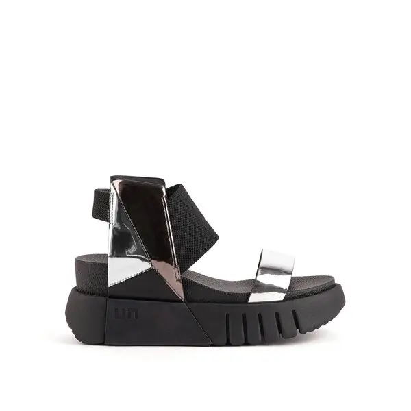 United Nude Silver / Black Delta 3d Sandal Afterlight - Silver/black