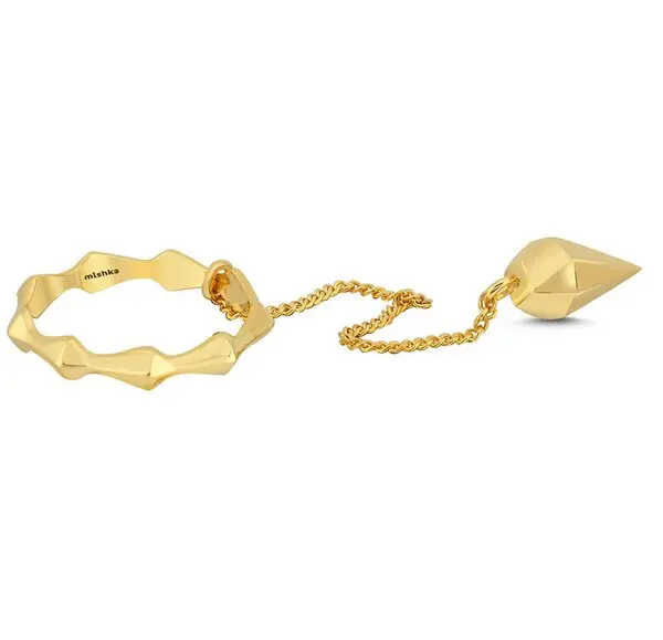 Mishka Tricky Ring With Chain - Gold