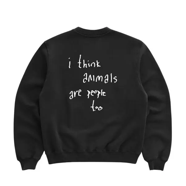 DONT EAT THE HOMIES Animals Are People Too Crewneck - Black