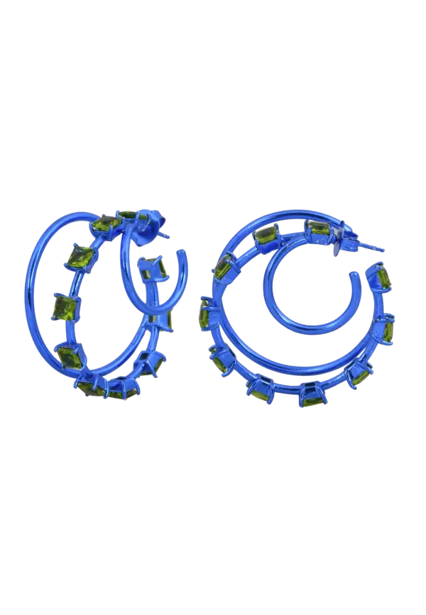LAVANI JEWELS Motoko Triple Hoops - Blue