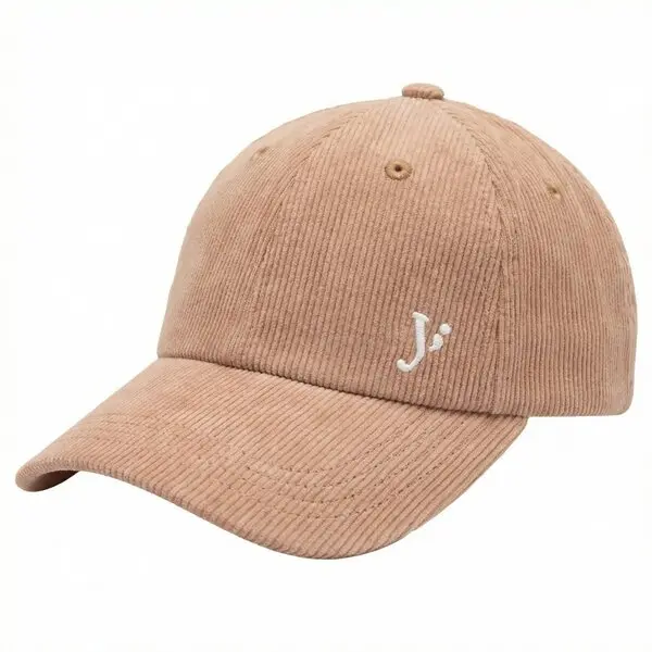 YAE; Neutrals / Embroidered Corduroy Cap - Brown