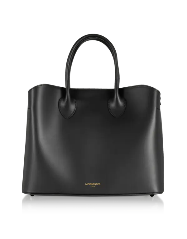 LE PARMENTIER Jackie Leather Tote Bag - Black