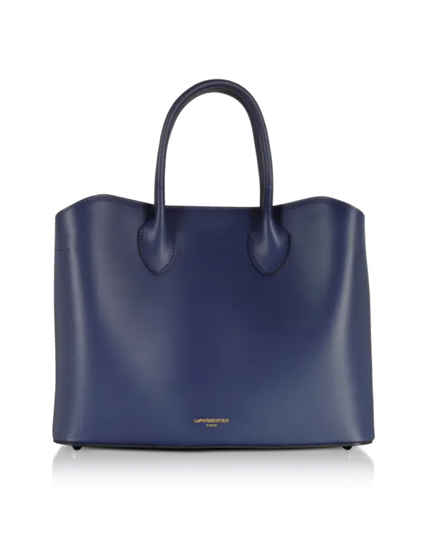 LE PARMENTIER Jackie Leather Tote Bag - Blue