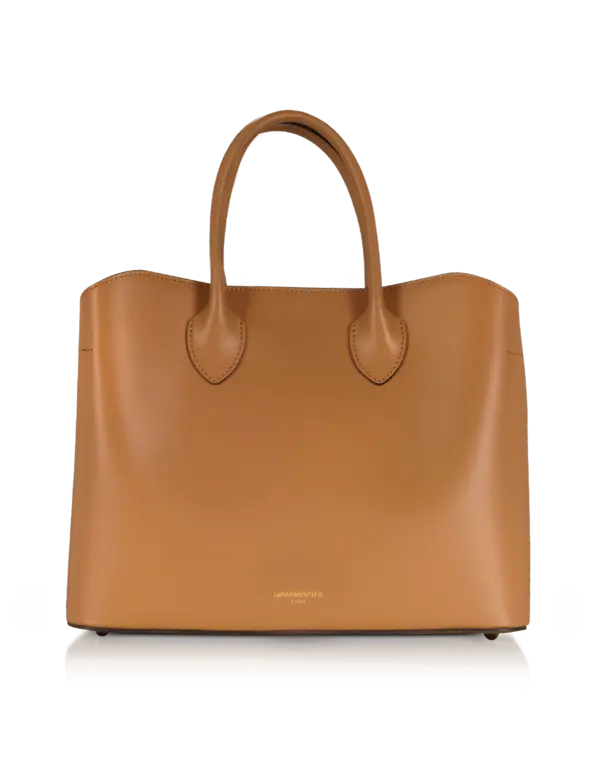 LE PARMENTIER Jackie Leather Tote Bag - Brown
