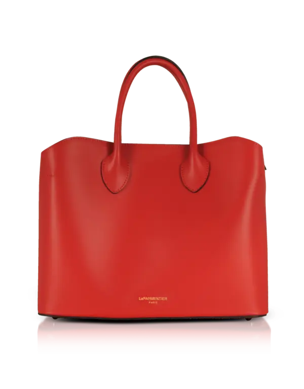 LE PARMENTIER Jackie Leather Tote Bag - Red
