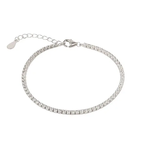 SPERO LONDON Flat Back Sterling Fine Tennis Bracelet - Silver