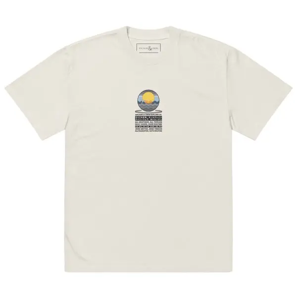 ANCHOR & CREW Neutrals Faded Bone Ocean Drift Surf Explore Co. Oversized Cotton T-shirt - White