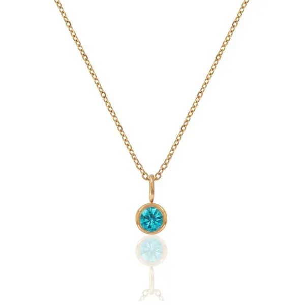A WEATHERED PENNY Gold / Blue Gold Birthstone Necklace December - Gold/blue