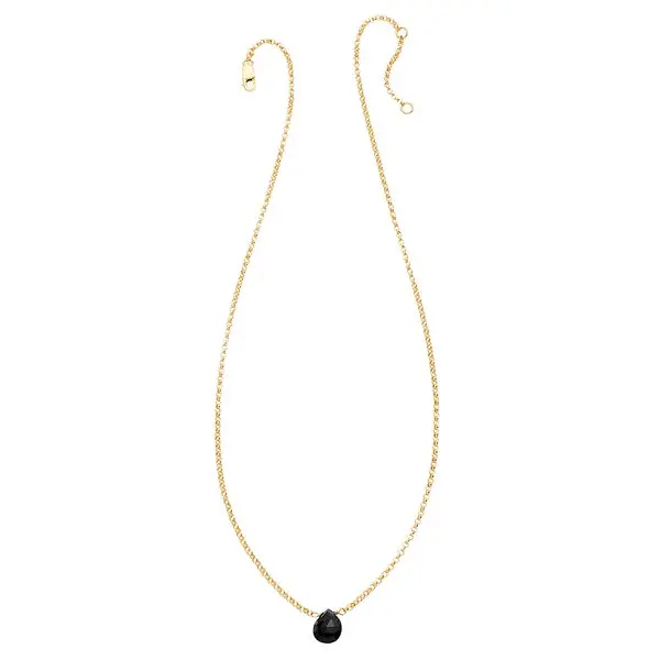 HEATHER HAWKINS Tiny Gemstone Necklace Fourteen Karat Gold-filled Spinel - Black