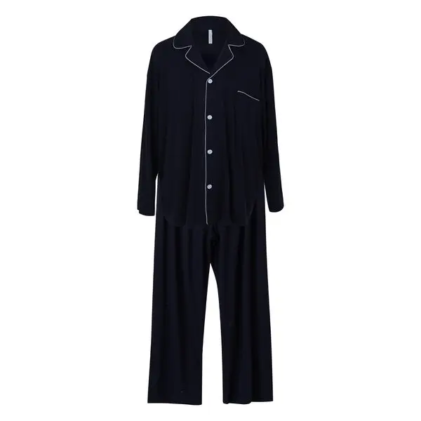 LUNALUZ Amanda Stretch Long-sleeve Pajama Set - Blue