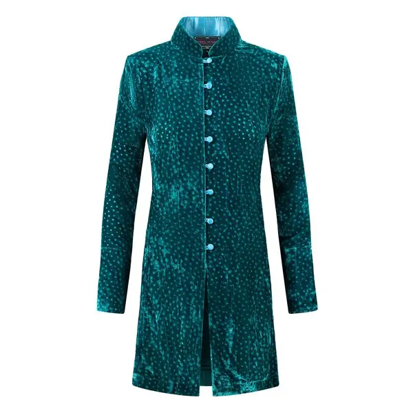 BEATRICE VON TRESCKOW Jade Dotti Devore Velvet Grace Jacket - Green