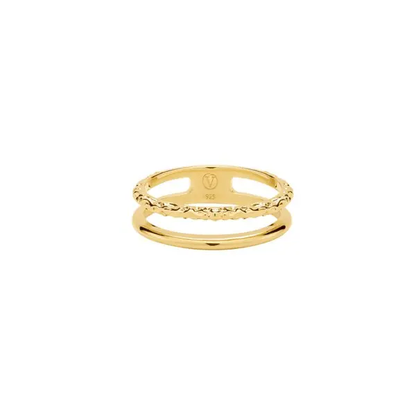 VANCHI Molten Double Band Ring - Gold