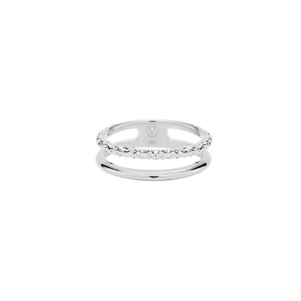 VANCHI Molten Double Band Ring - Silver