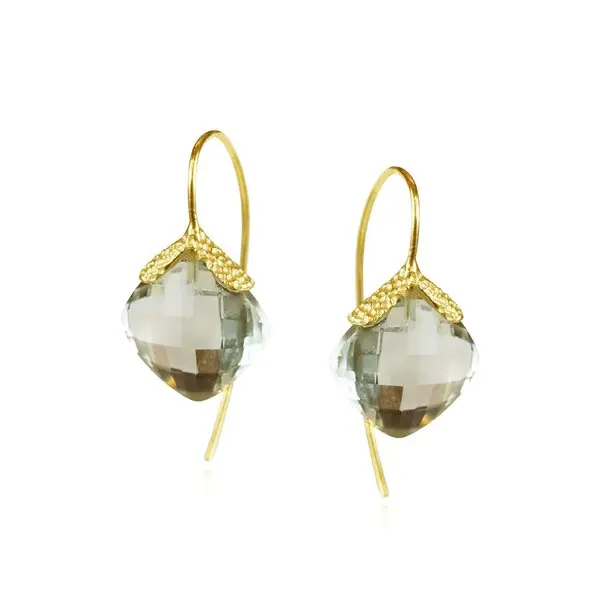 MOUNIR LONDON Amethyst Diya Earrings - Green
