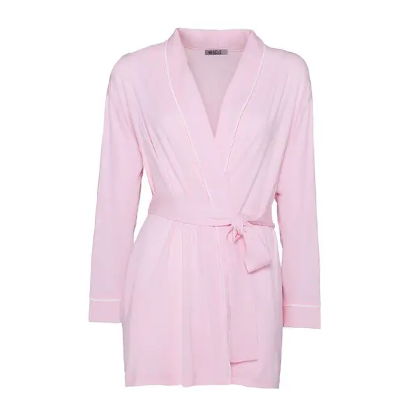 REVE SLEEPWEAR Tencel Robe In Blush - Pink