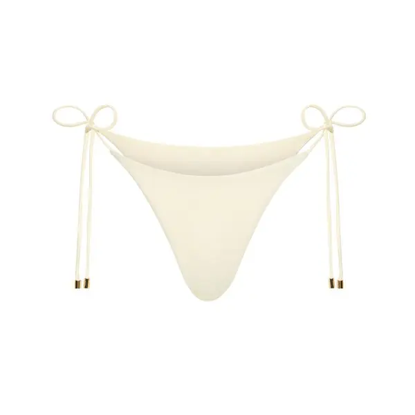 AURA MARIS White / Black Vita Tie Side Bikini Bottom - White/black