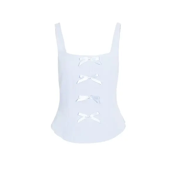 AMY LYNN Kady Ribbon Detail Corset Top - Blue