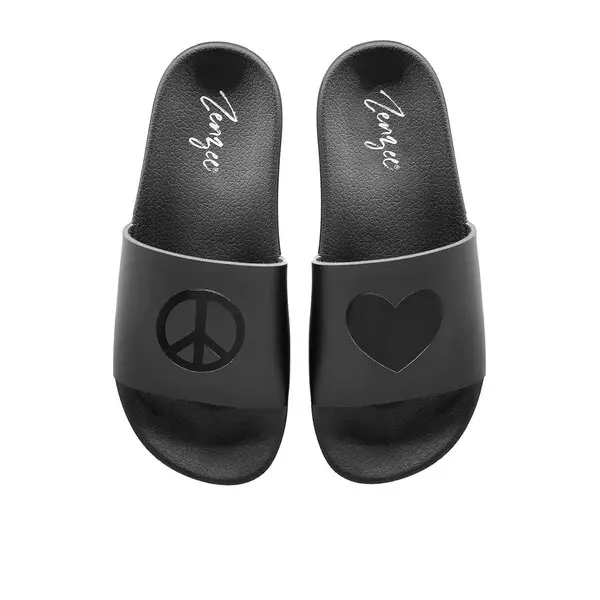 ZENZEE Peace + Love Slide Sandals - Black