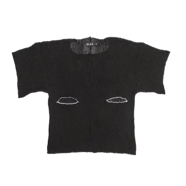 ELLS Loose Knit Slit Top - Black