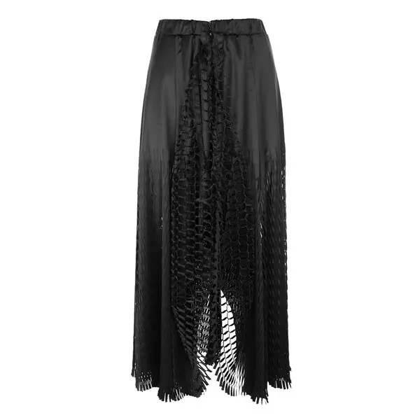 SILVIA SERBAN Laser Cut Paneled Skirt