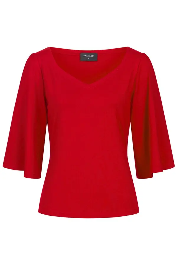 MARIANNA DÉRI Sweetheart Neckline Top - Red