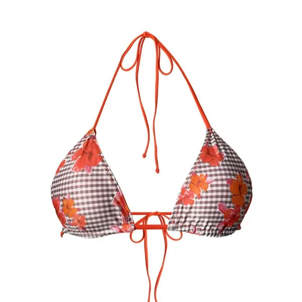 NARA SWIM Brown / Orange Lulu Reversible Top Mila - Brown/orange