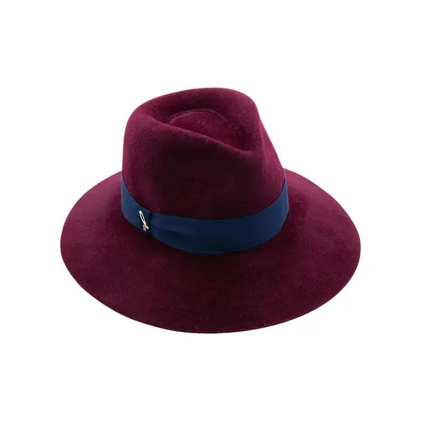 DORIA 1905 Wide-brim Lapin Felt Drop Hat - Red