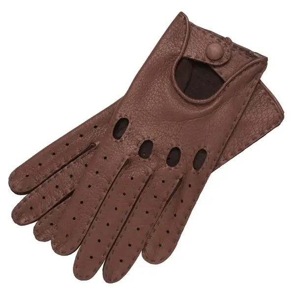 1861 GLOVE MANUFACTORY Rome Deerskin Driving Gloves In Taupe - Brown