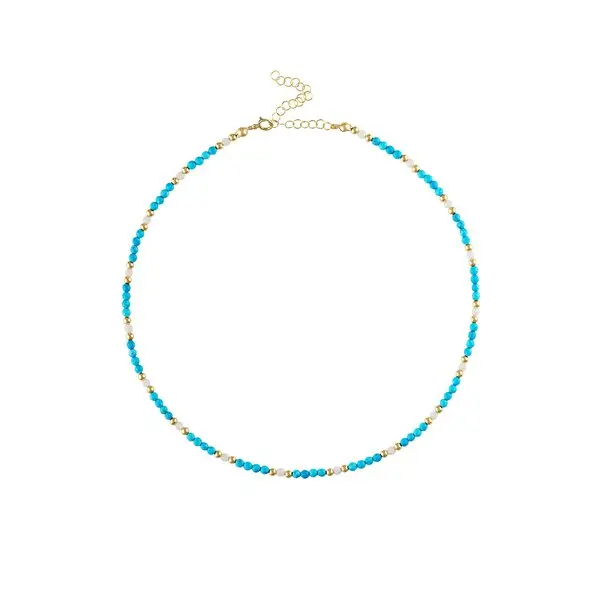 OLIVIA LE Mykonos Turquoise Beaded Necklace - Blue