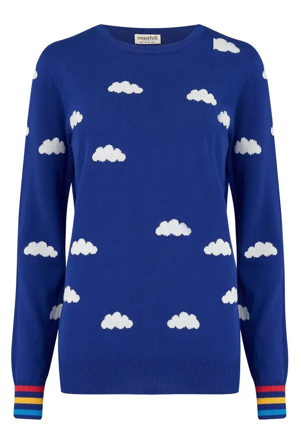 SUGARHILL BRIGHTON Rita Sweater Cobalt Dreamy Clouds - Blue
