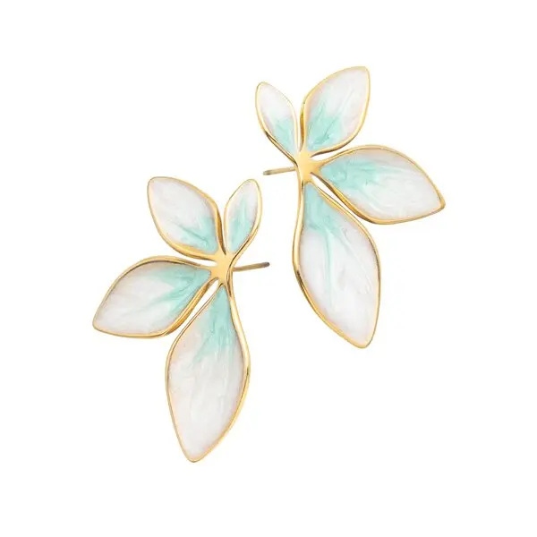 STARFISH PROJECT Flourish Mint Leaf Earrings - Blue