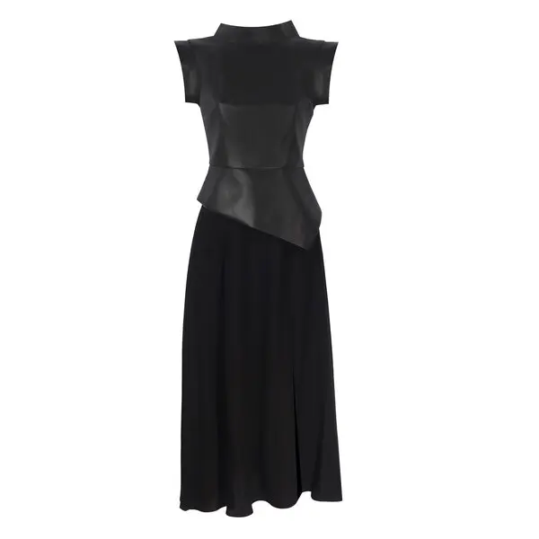 MIRIMALIST Concrete Midi Dress - Black