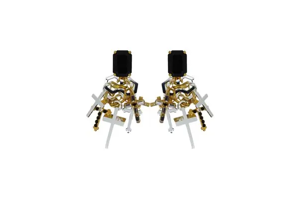 VICKISARGE Gold / Black / Silver The Judas Earrings - Gold/black/silver