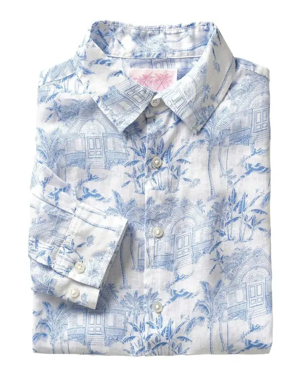 PINK HOUSE Linen Shirt Toile - Blue