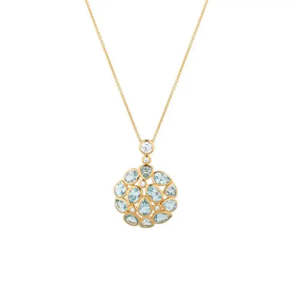 LULU B LONDON Topaz Statet Gold Pendant Necklace - Blue
