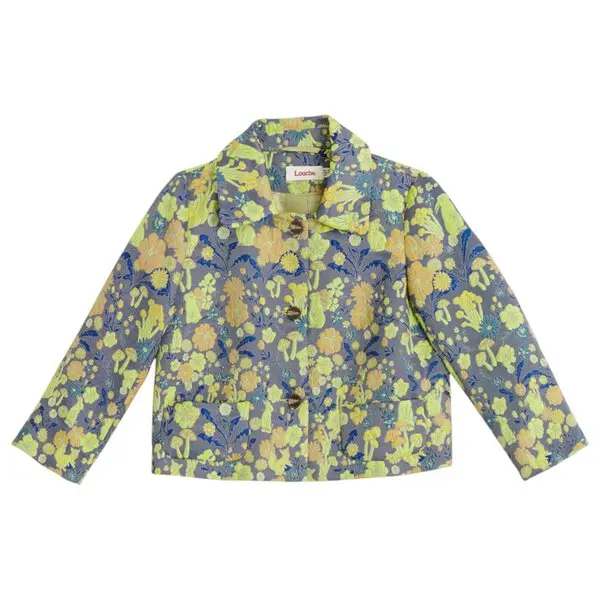LOUCHE Salut Fairytale Jacquard Cropped Jacket - Yellow