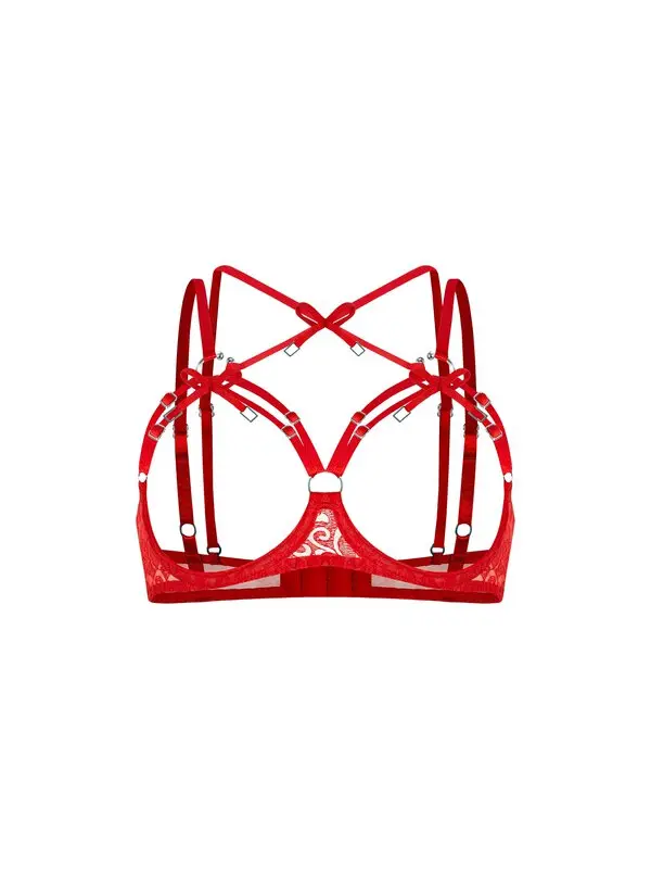 ZHILYOVA Aurora Bright Open Cup Bra - Red