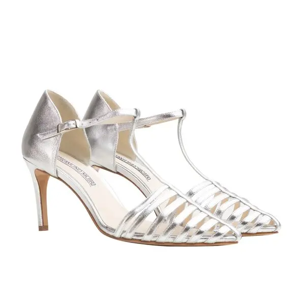 ROSAMUND MUIR LONDON Carlotta Cage Heels - Silver