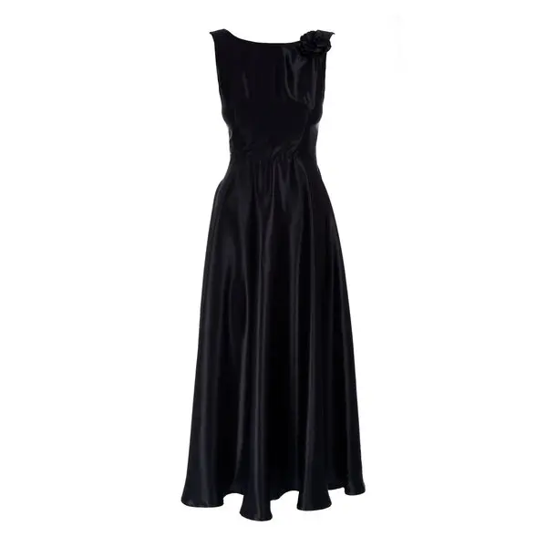 SOFIA TSERETELI Satin Silk Evening Gown - Black