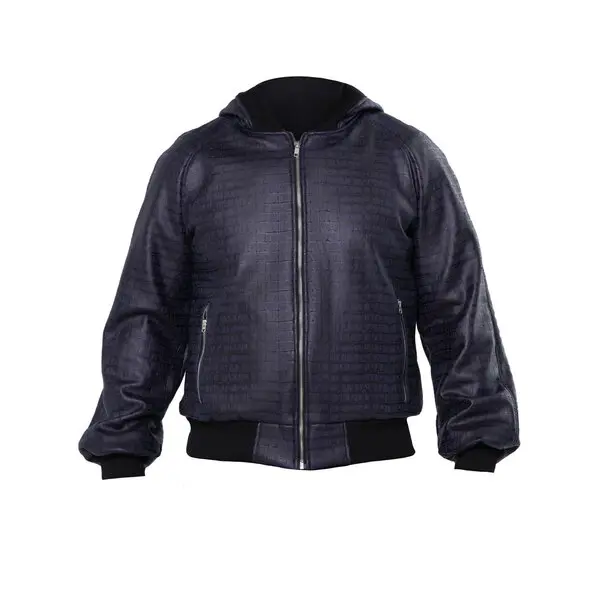 METAMORPHOZA S Croc-effect Bomber Jacket - Blue