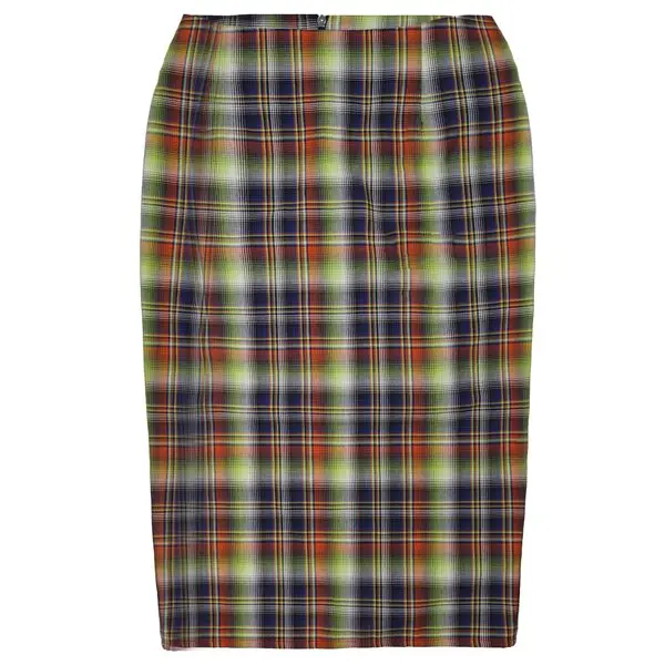 28NATELIER Plaid Midi Skirt - Blue