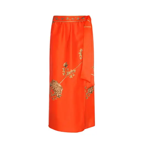 AGUACLARA Riad Wrap Skirt - Orange