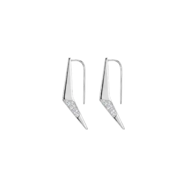 GUTTA DESIGN Boomerang Earring Rhodium Plated