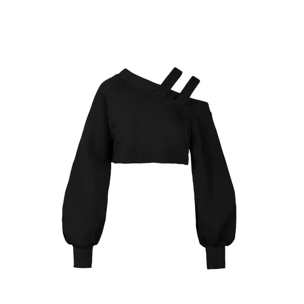 IOANA CIOLACU Cold Shoulder Top - Black