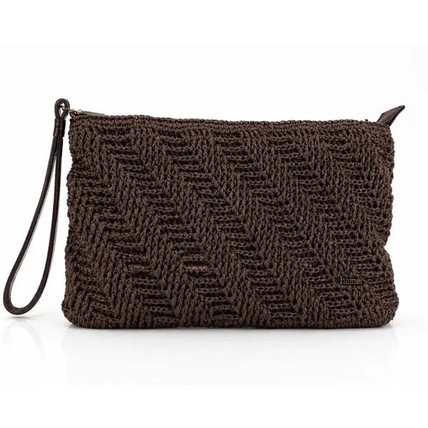 HAMEL ATELIER Handwoven Raffia Clutch Bag - Brown