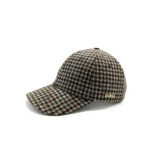DORIA 1905 Multicolor Baseball Cap In Pied-de-poule Fabric - Blue/green/red