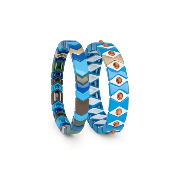 Saachi Evil Eye Stretch Bracelet Set - Blue